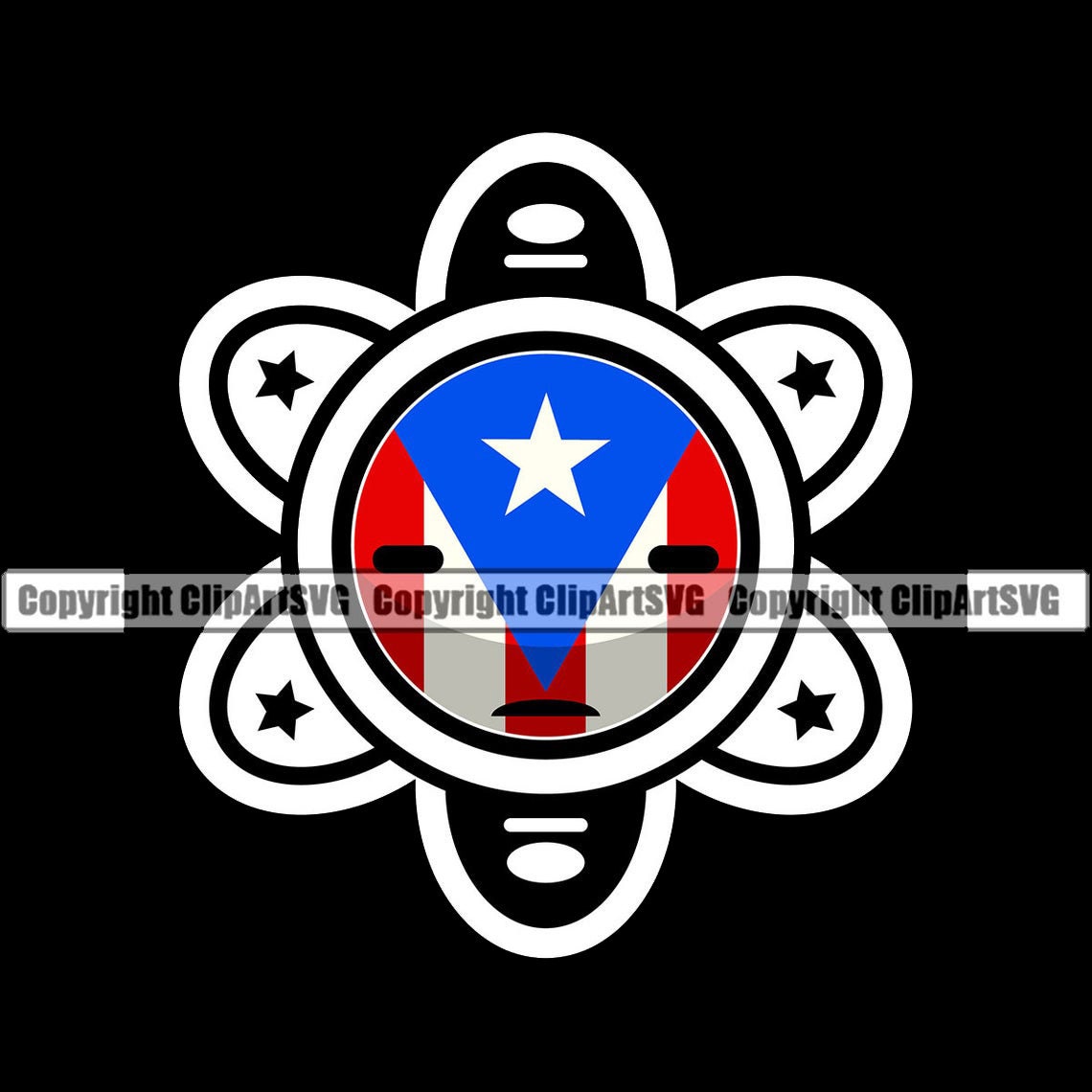Puerto Rico Rican Turtle Taino Flag Country World Nation Map | Etsy