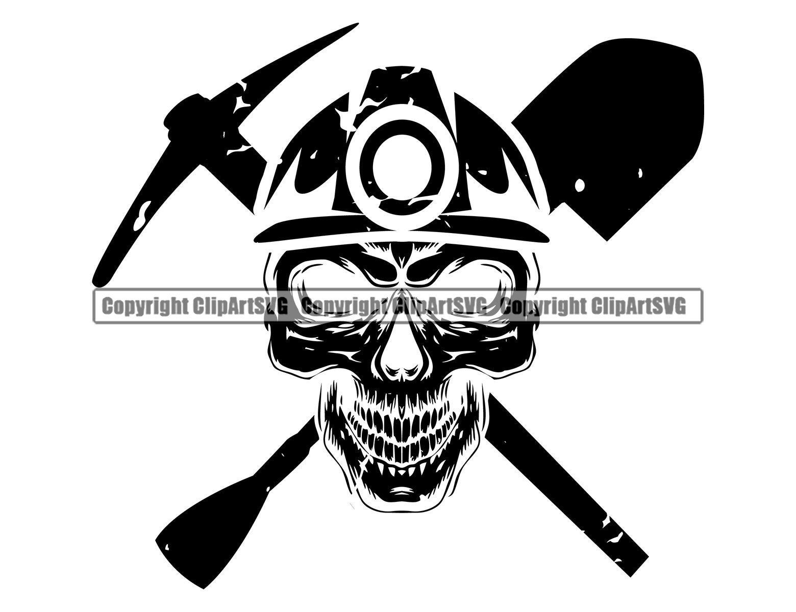 Mining Skull Mine Miner USA US Flag Pick Axe Pickaxe Hatchet Dig ...