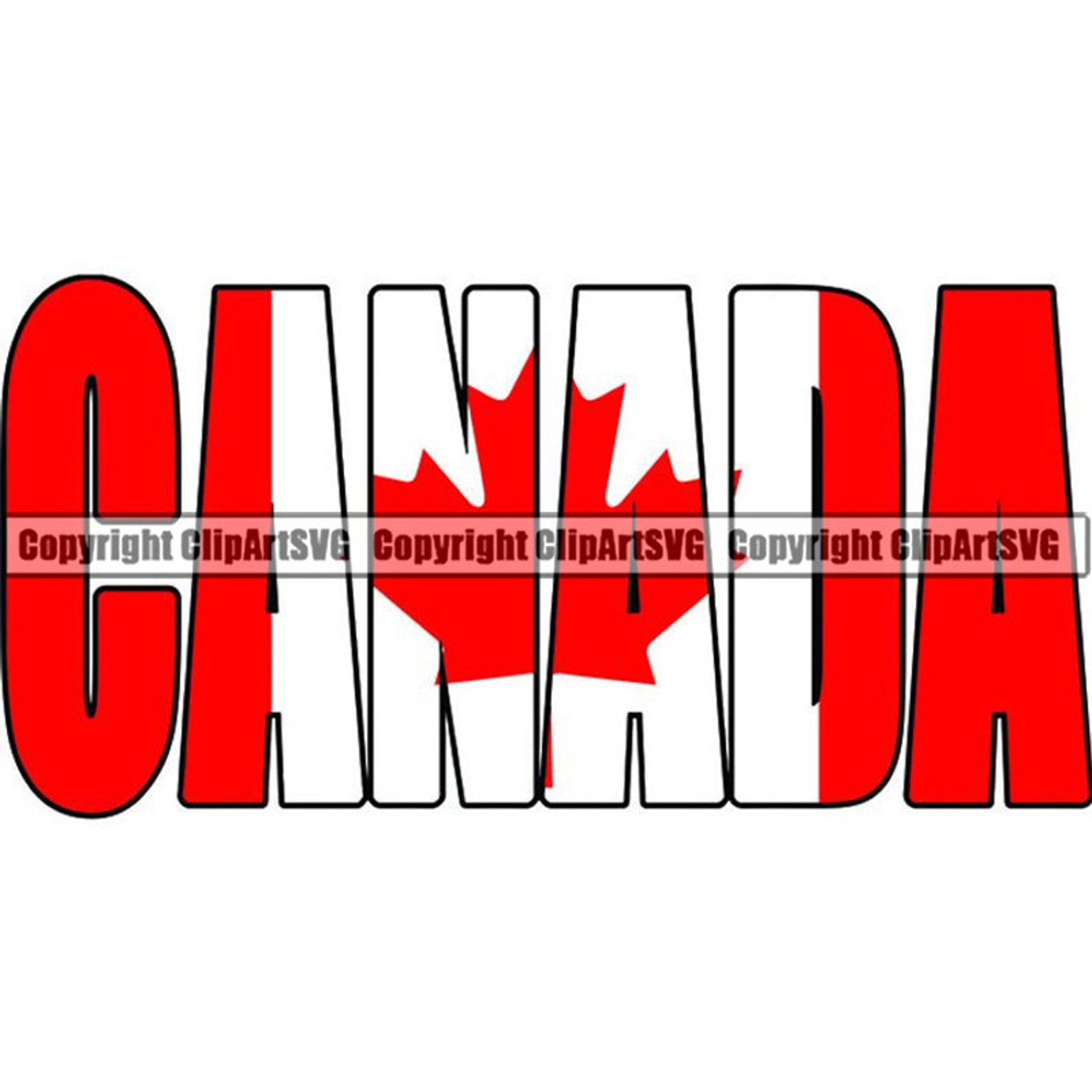 Canada Canadian Text Flag North America Country World National - Etsy ...