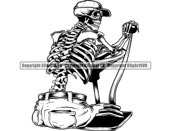 Truck Driver Skull Skeleton Beard Trucking Delivery Big Rigg - Etsy