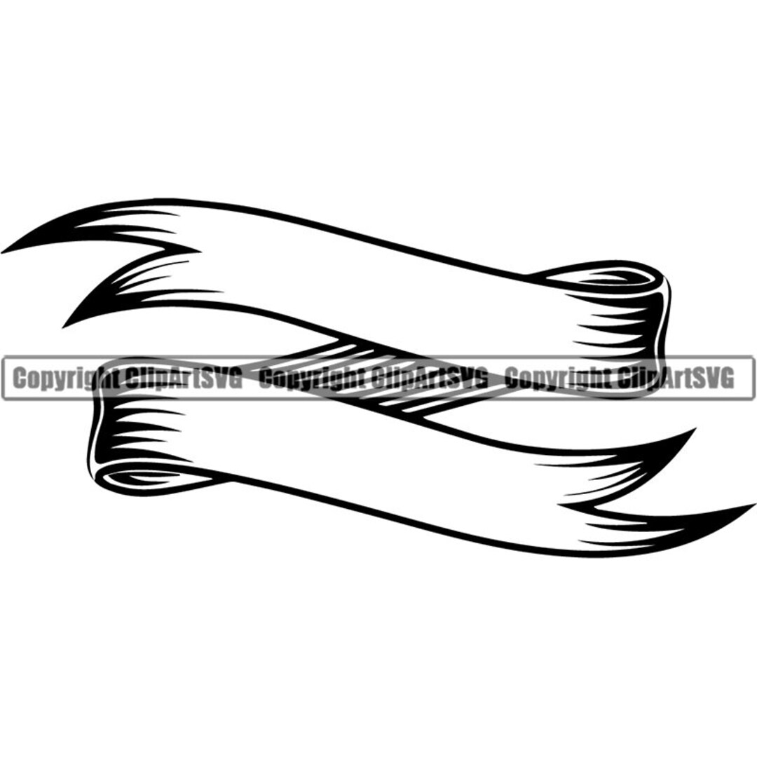 Vintage Ribbon Banner Scroll Label Sticker Emblem Badge Decorative ...