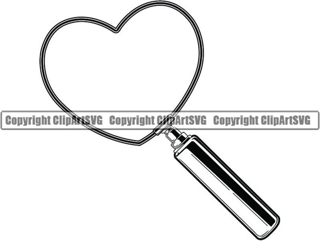 Magnifying Glass Heart #1 Magnifier Love Valentines Red Romantic Spy ...