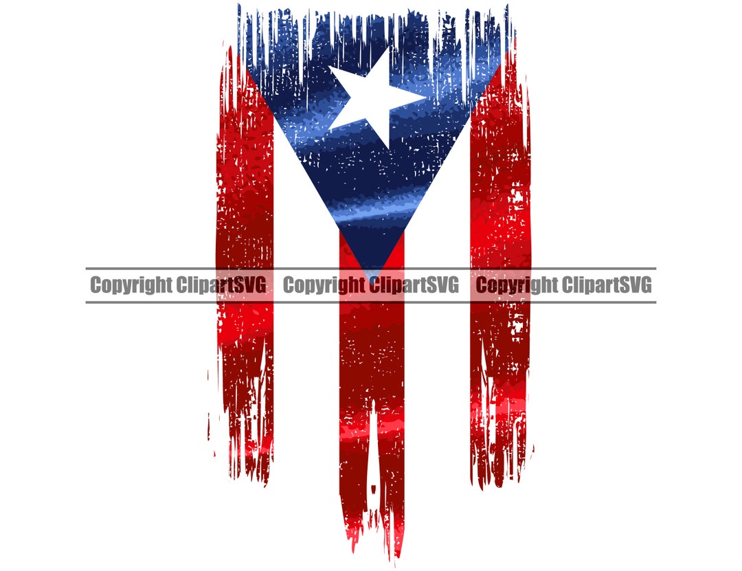 Puerto Rico Rican Distressed Ripped Torn Flag Country World Nation Sign ...