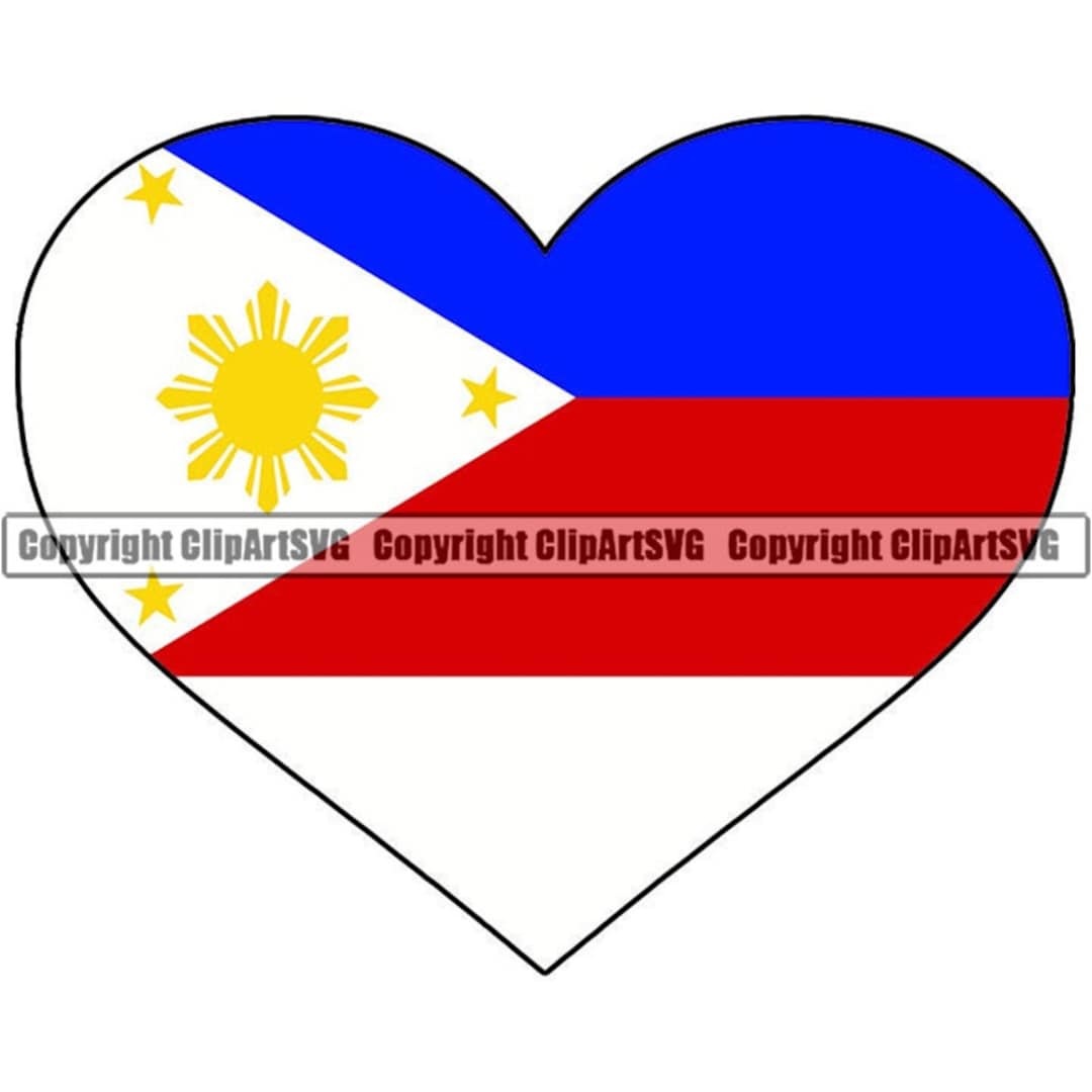 Philippines Heart Shaped Flag Filipino Asia Asian Country World ...