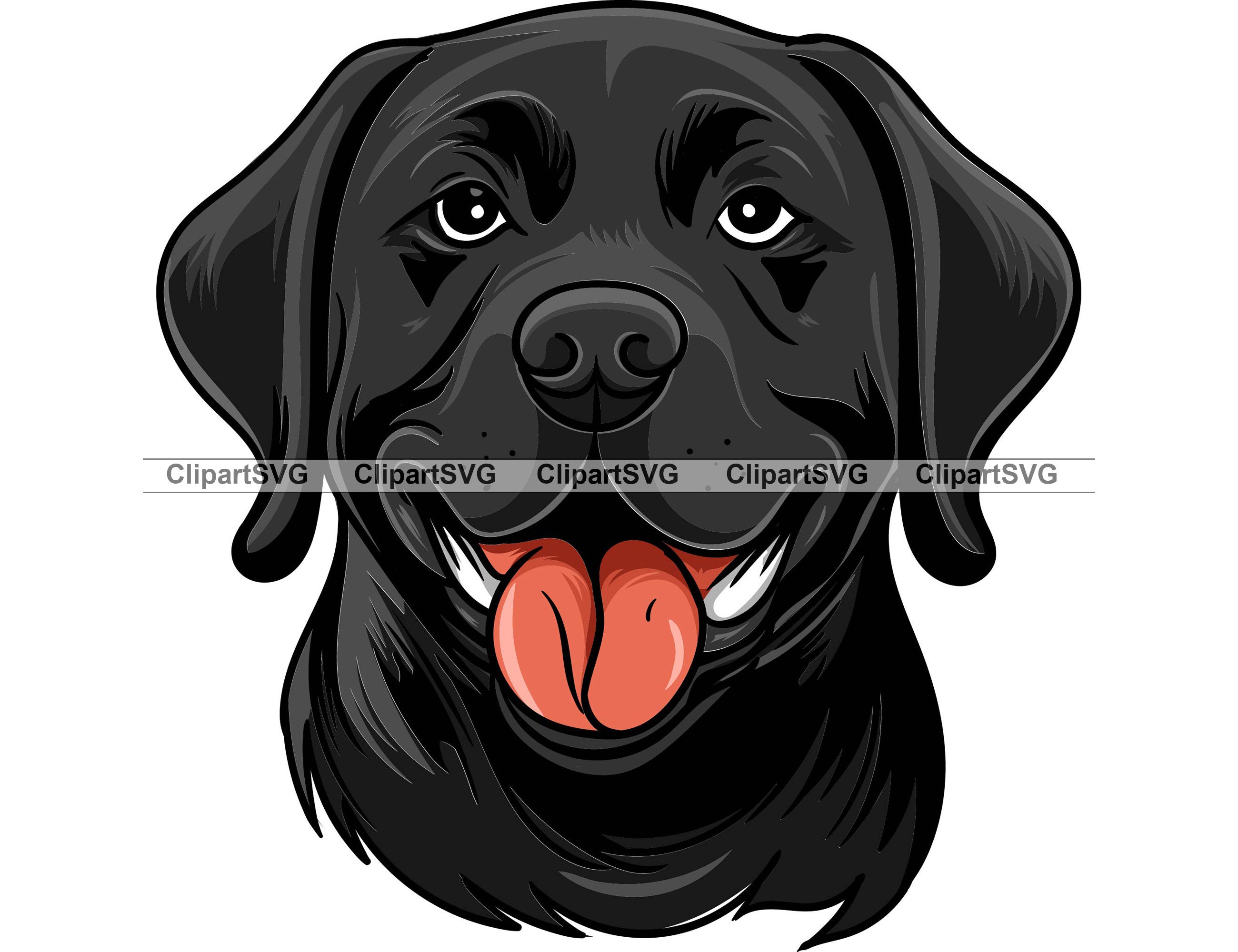 Black Labrador Retriever Smiling Dog Puppy Face Canine Pet - Etsy