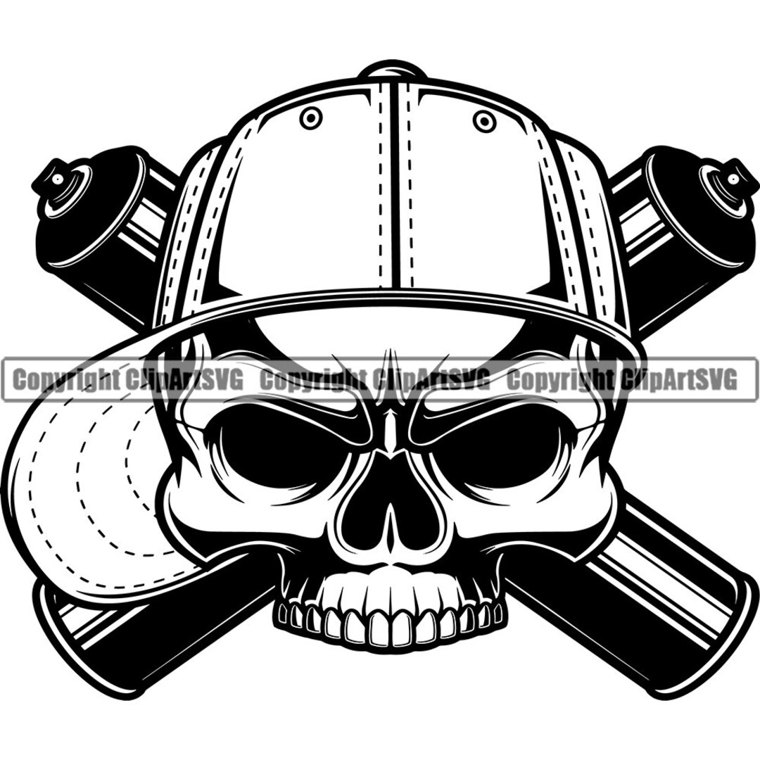 Graffiti Spray Can Skull