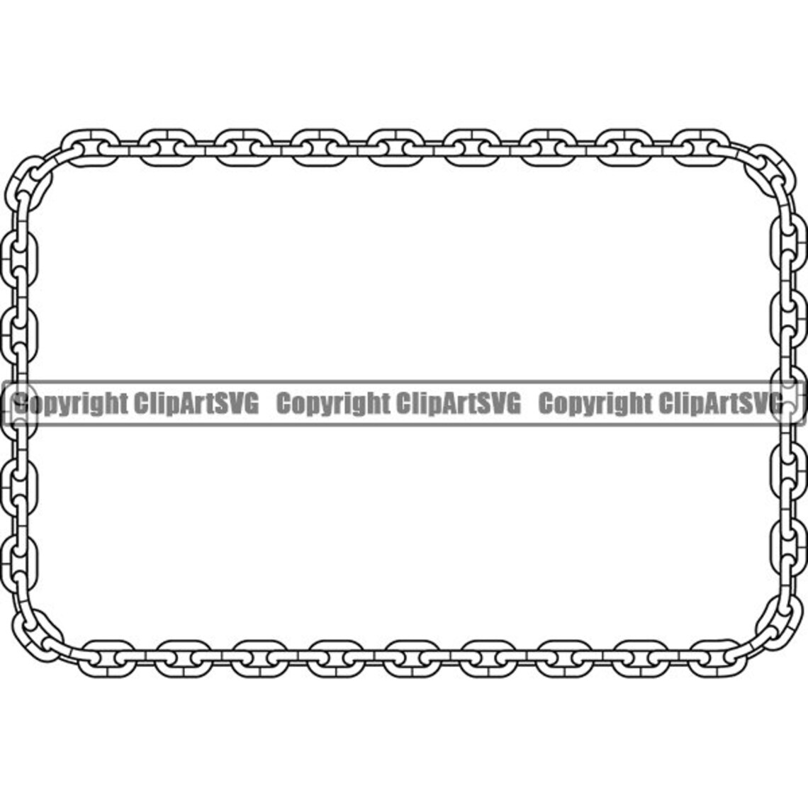 Chain Link Rectangle Frame Metal Rope Steel Towing Hardware Connect Tow ...