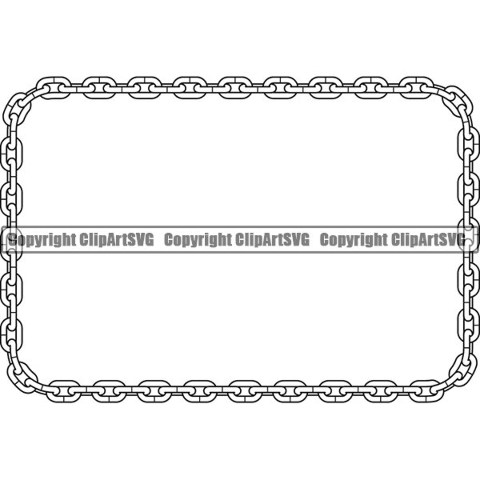 Chain Link Rectangle Frame Metal Rope Steel Towing Hardware Connect Tow ...