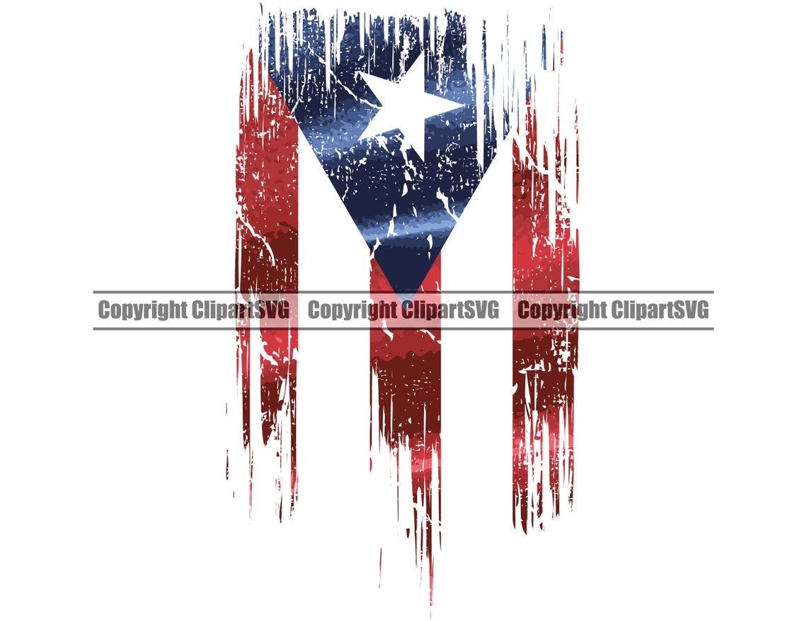 Puerto Rico Rican Distressed Ripped Torn Flag Country World Nation Sign ...