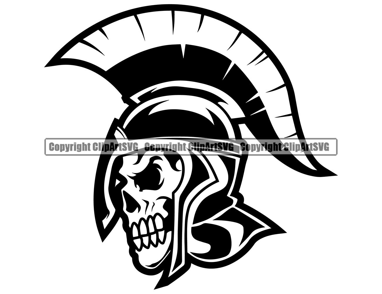 Spartan Helmet And Sword Drawing