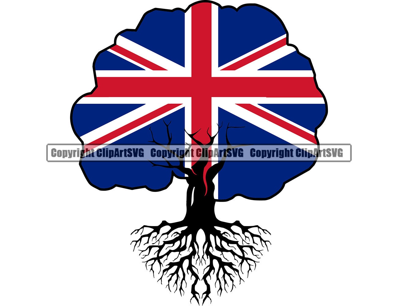 United Kingdom UK British Tree Roots Family Home Flag Country | Etsy