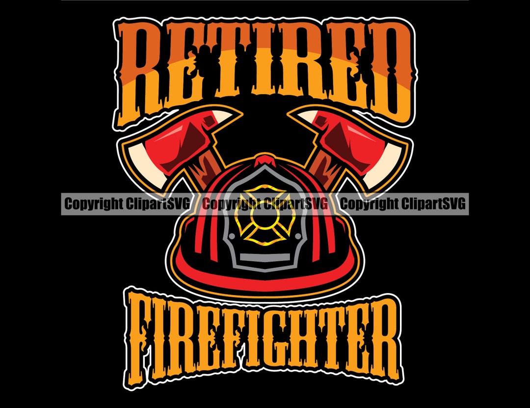 Retired Firefighter Firefighting Axe Fire Flames Rescue Fireman Mask ...