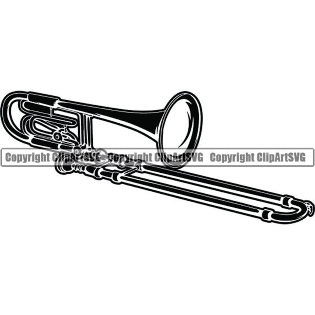 Trombone #2 Musical Instrument Classical Jazz Music Musician Logo .SVG ...