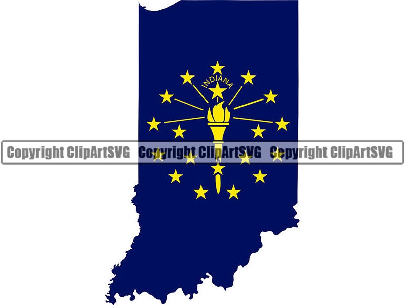 Indiana State Flag Shape Map U.S. US United America American Nation ...