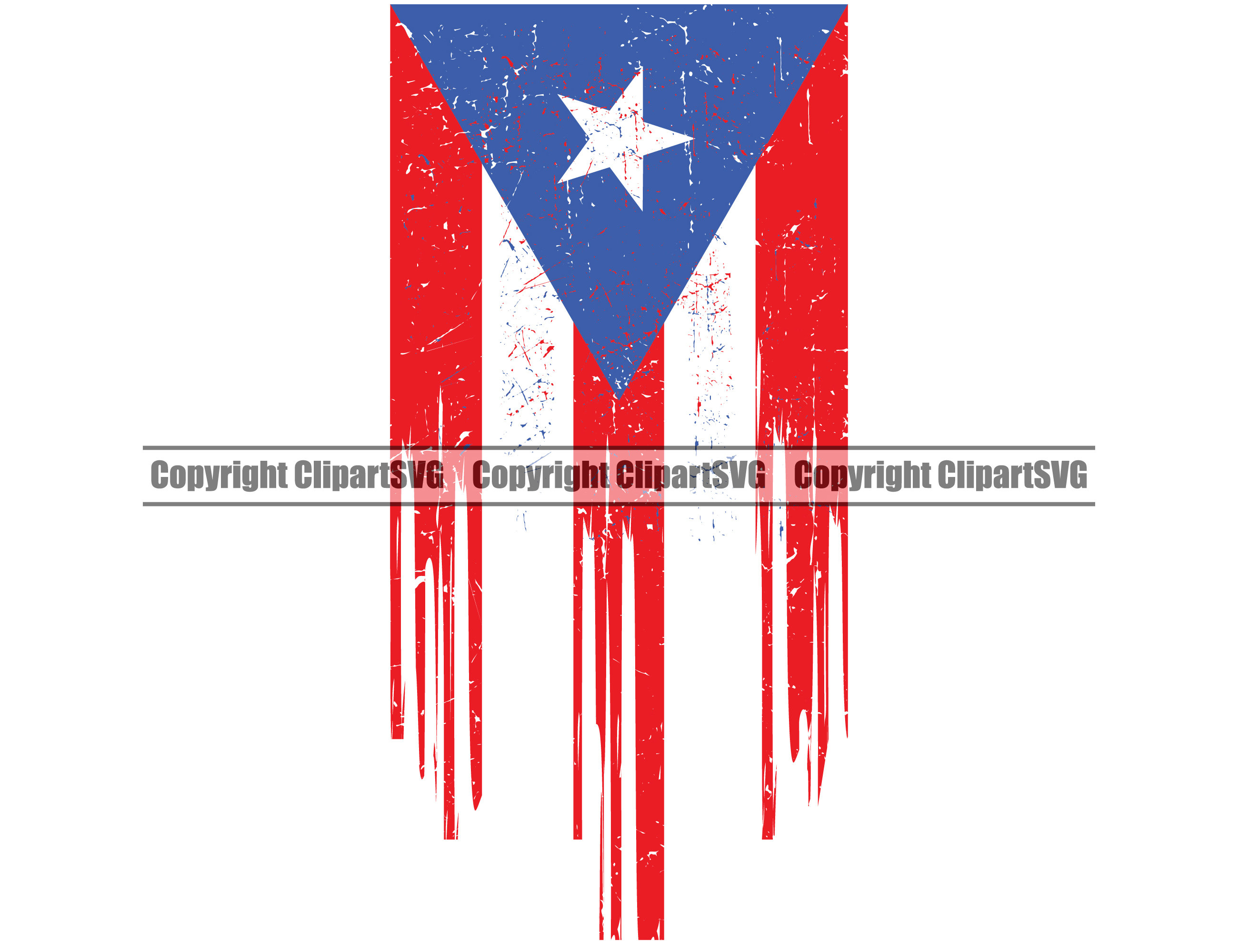 Puerto Rico Rican Distressed Ripped Torn Flag Country World Nation Sign ...