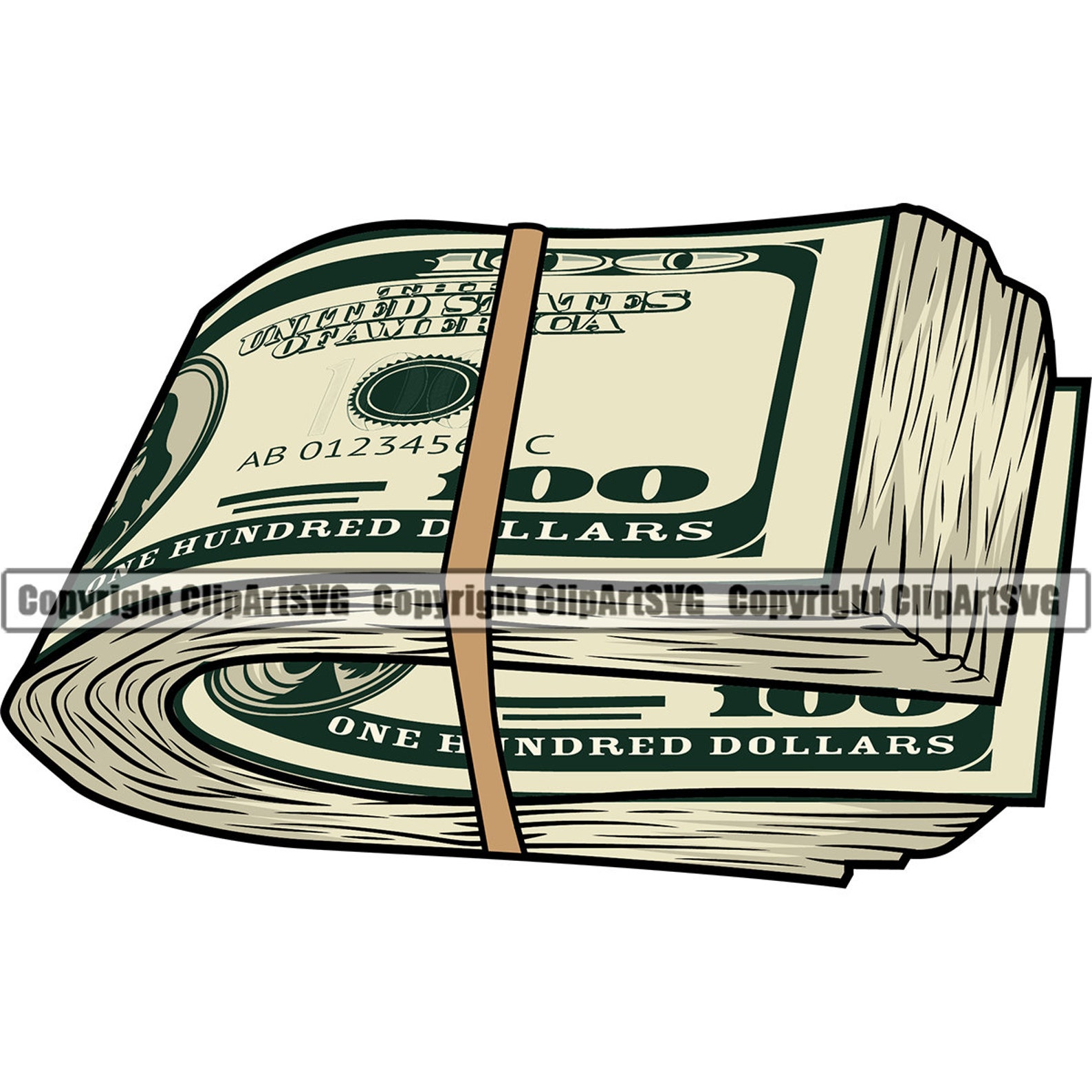 Money 100 Hundred Dollar Bill Rubber Band Stack Knot Cash Rich - Etsy