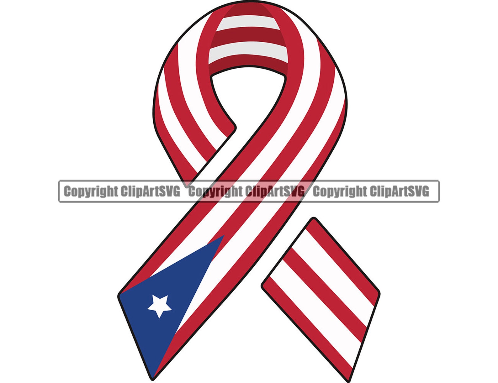 Puerto Rico Rican Support Ribbon Flag Country World Nation Map - Etsy