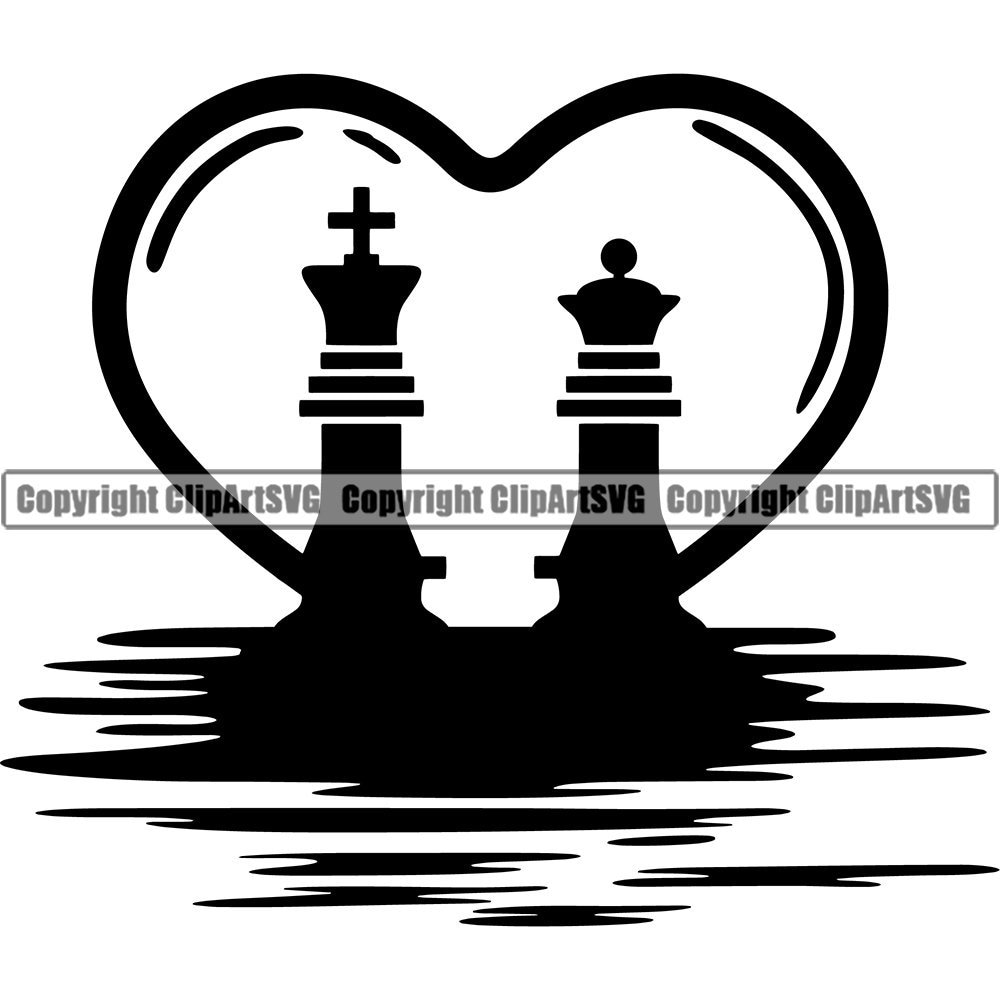 Craft Supplies & Tools Visual Arts Chess King Queen Heart Love ...