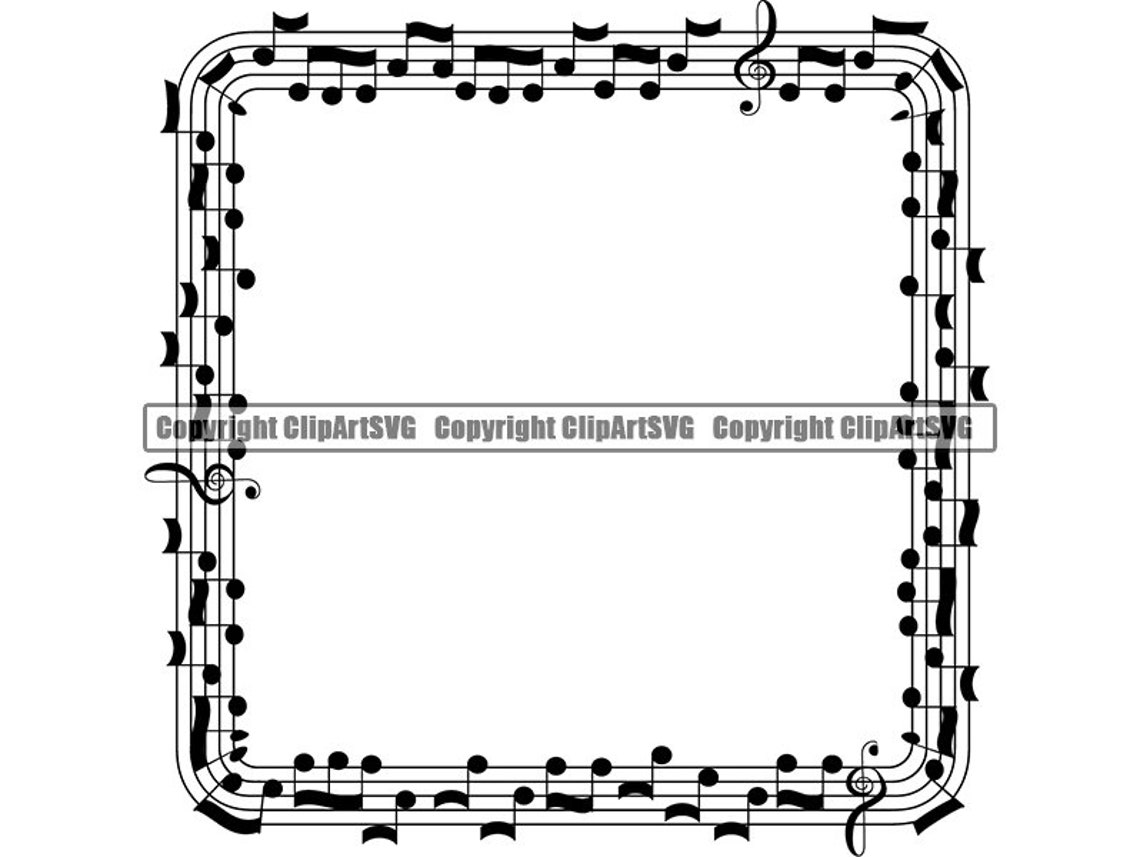 Music Note Square Box Frame Border Symbol Treble Clef Sheet - Etsy