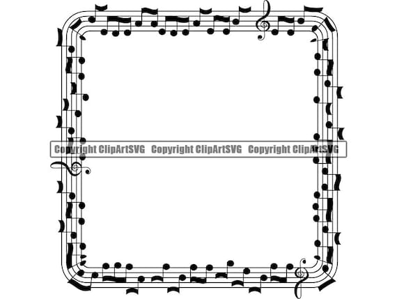Music Note Square Box Frame Border Symbol Treble Clef Sheet | Etsy
