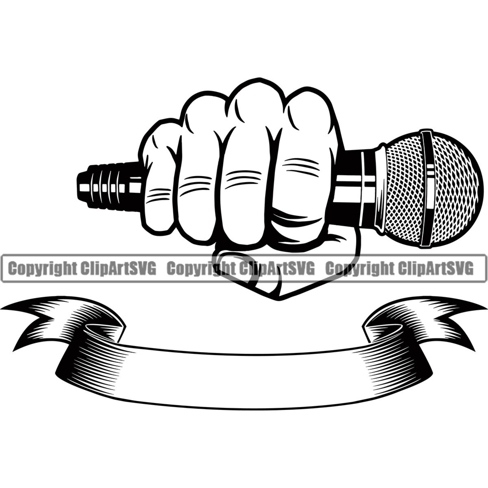 Hand Holding Microphone Audio Sound Voice Mic Music Studio - Etsy