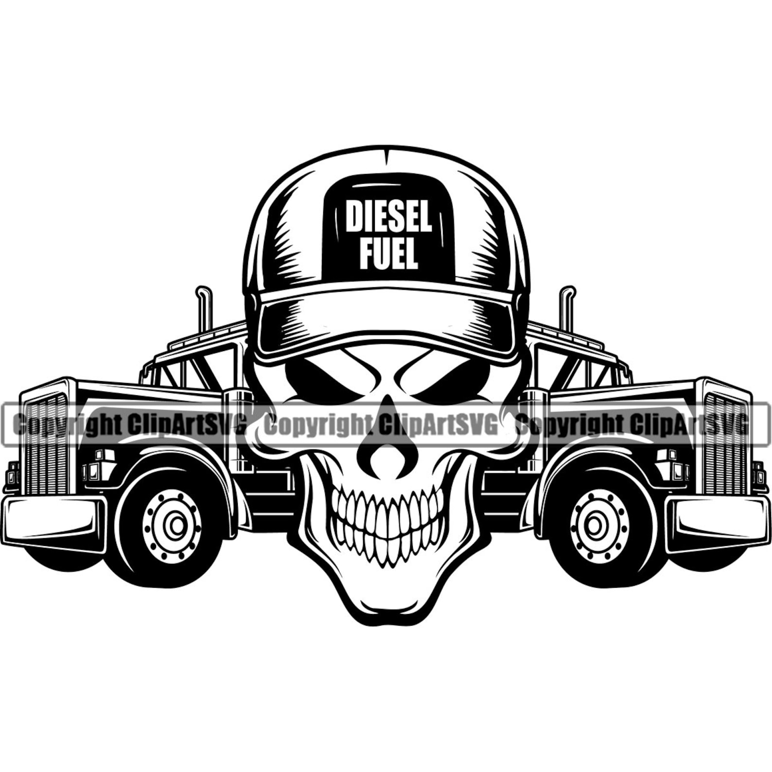 Skull Skeleton Semi Tractor Trailer Trucking Truck Driver Trucker Big ...