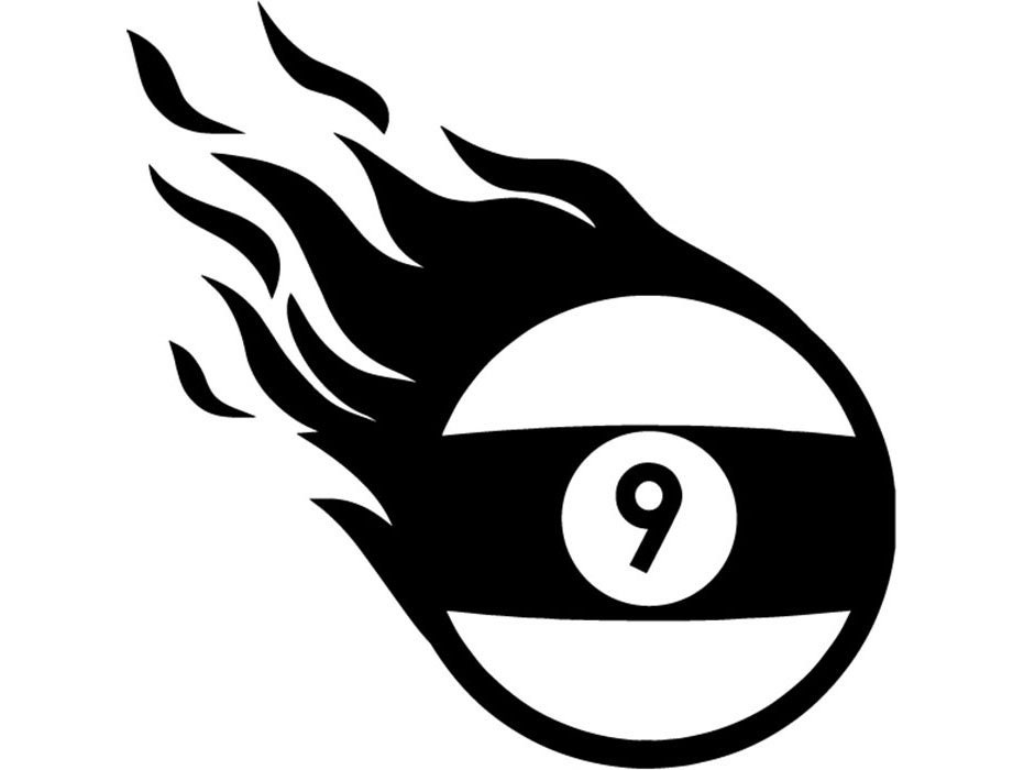 Billiards Nine Ball 15 Fire Flame Eight 8 Nine 9 Ball Sport | Etsy