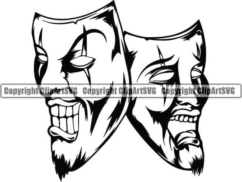Happy Sad Masks 14 Laugh Now Cry Later Clown Face Gangster - Etsy