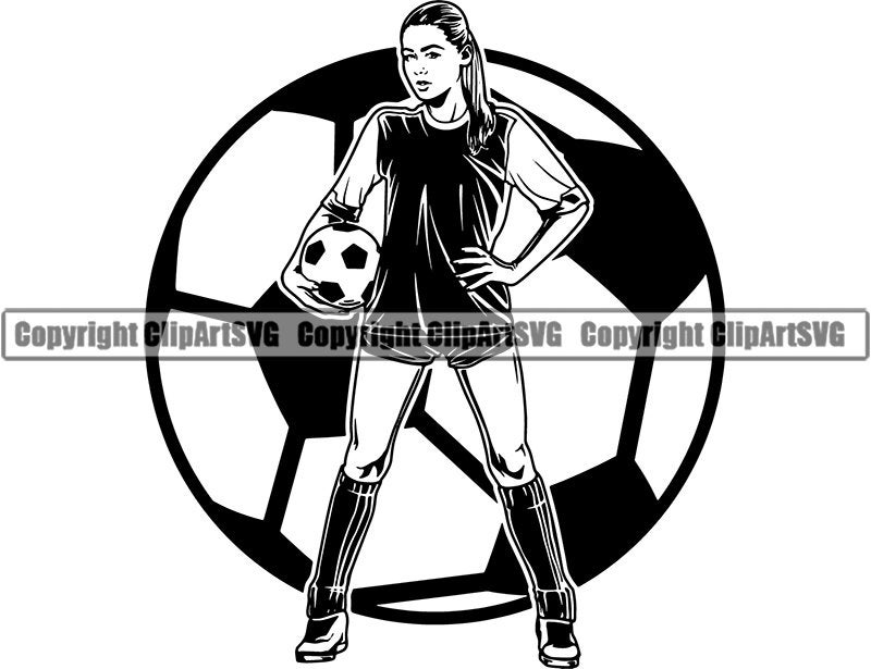 Soccer Logo Woman Girl Player Ball Celebrate Futball Team | Etsy