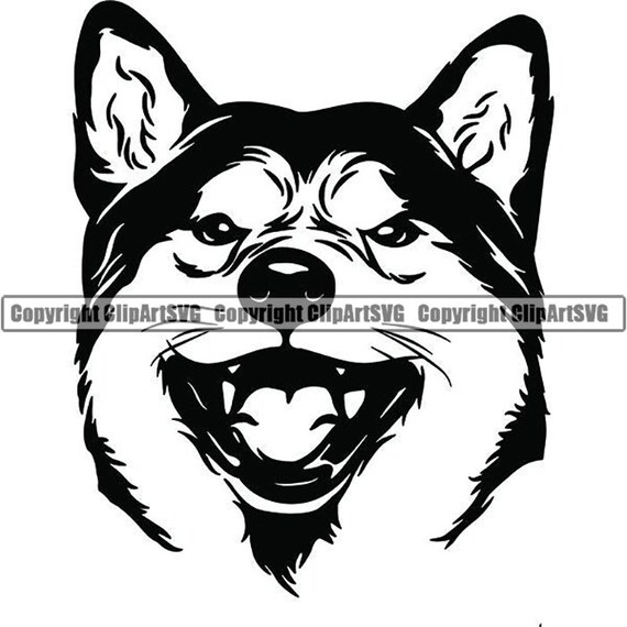 Clip Art & Image Files Paper, Party & Kids Shiba Inu Dog Breed Head ...