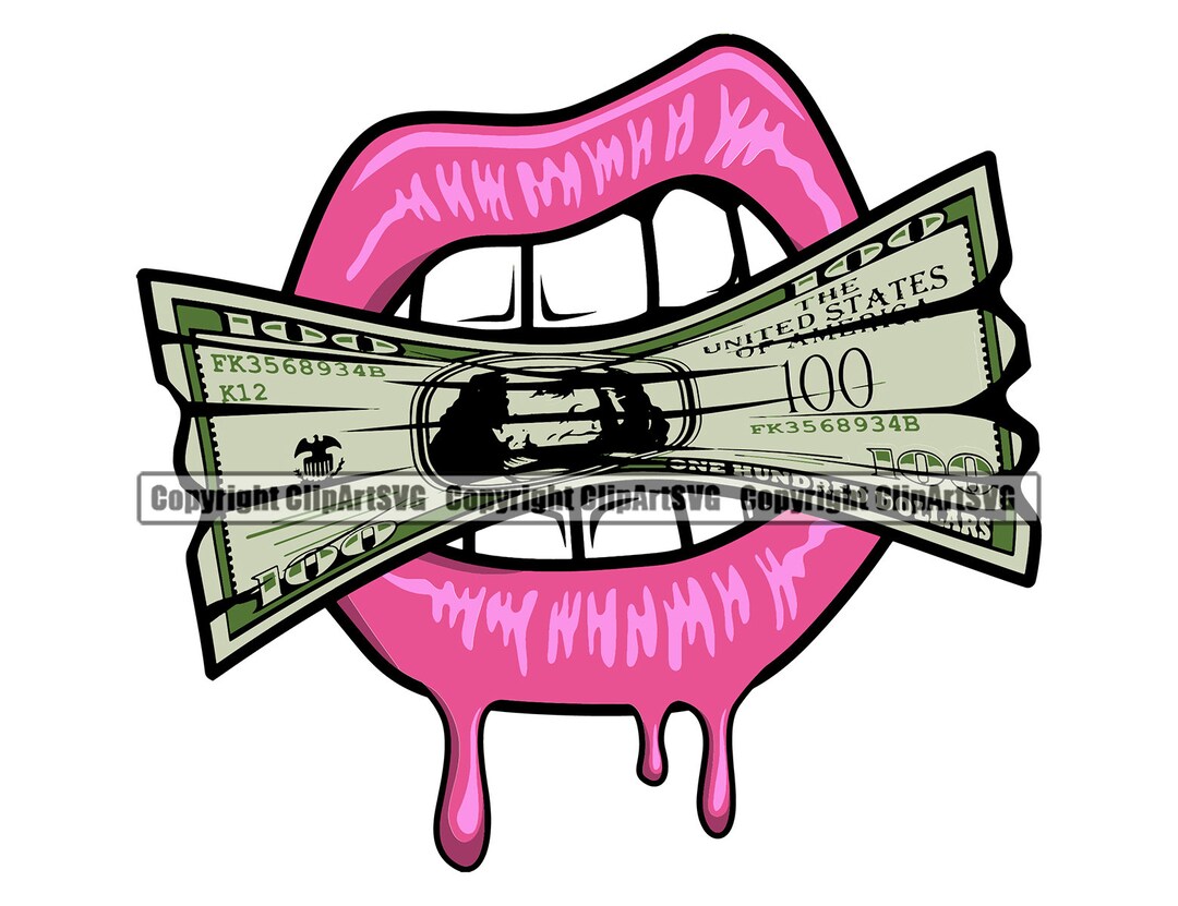 Sexy Lips Bite Money Cash 100 Dollar Bill Teeth Mouth Mask Woman Female ...