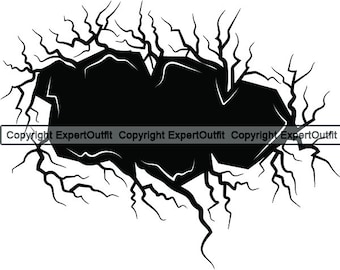 Cracked Wall Svg | Etsy