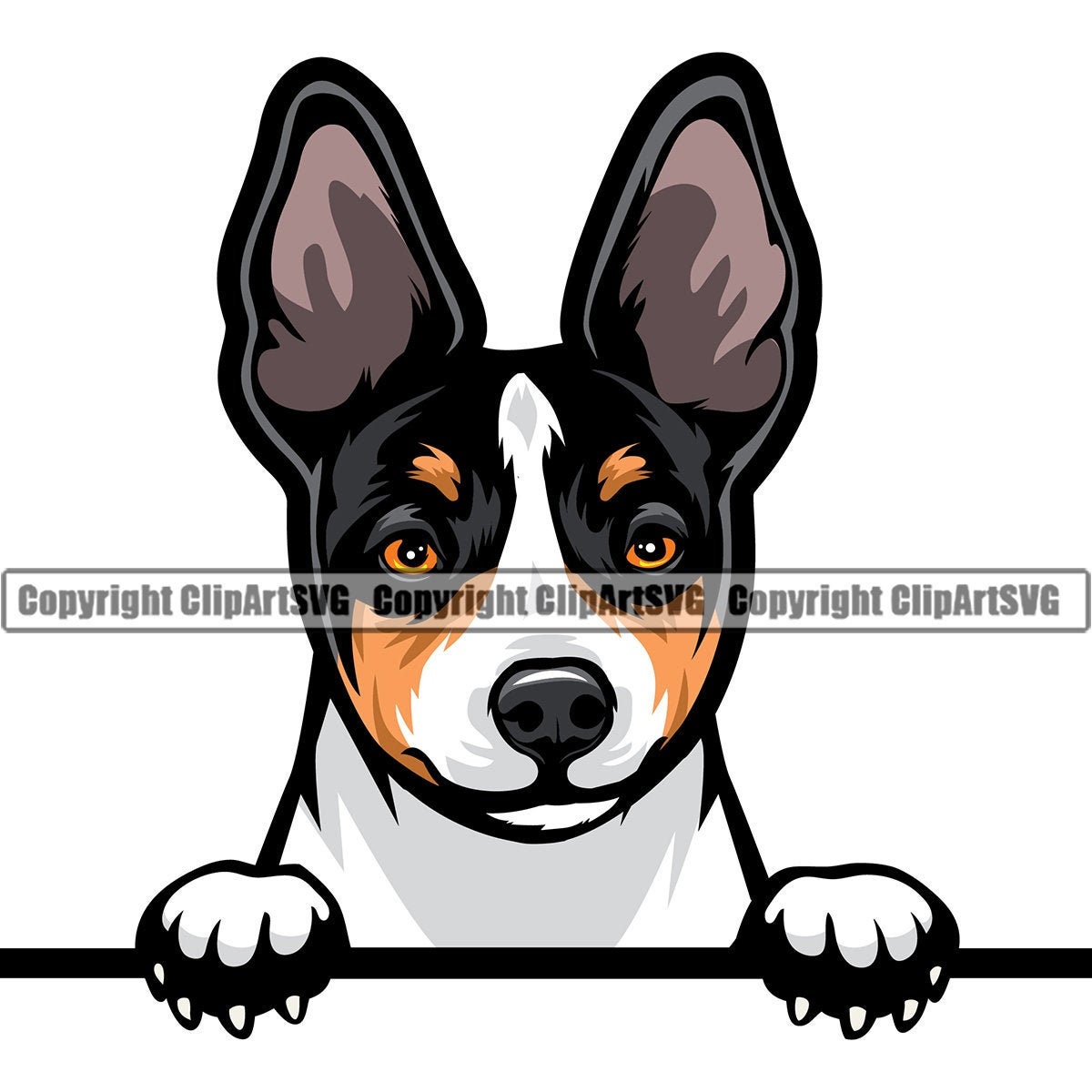 Rat Terrier Dog Peeking Peek-a-boo Breed Happy Smile Paw Puppy - Etsy