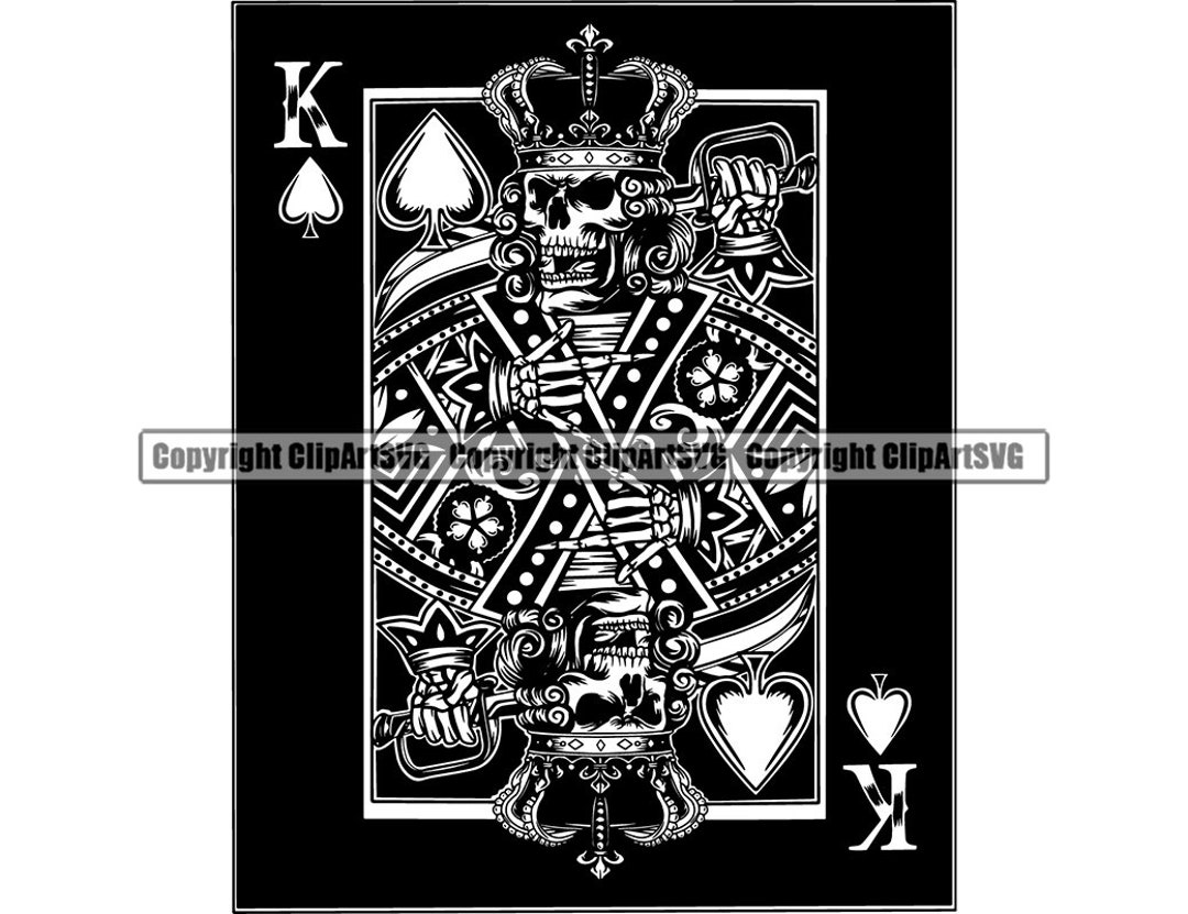 King Spades Skull Skeleton Poker Playing Card Gambling Gamble Casino ...