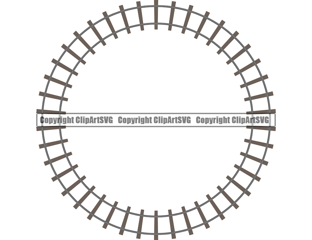 Train Track Round Circle Frame Border Rail Railroad Railway Metro ...