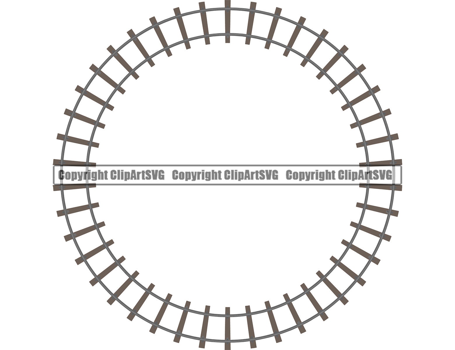 Train Track Round Circle Frame Border Rail Railroad Railway - Etsy