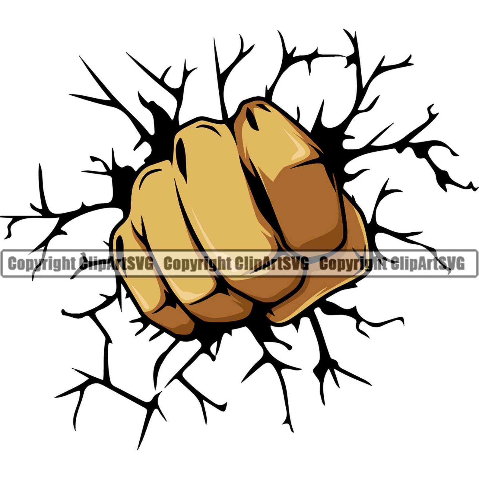 Clenched Fist Hand Floor Wall Break Punch Knock Coming Explode Broken ...