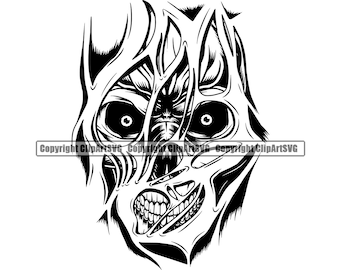 Ripping Skin Skull Svg - Etsy