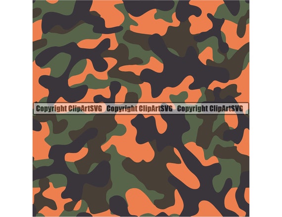 Orange Camo Camouflage Seamless Pattern War Print Military | Etsy