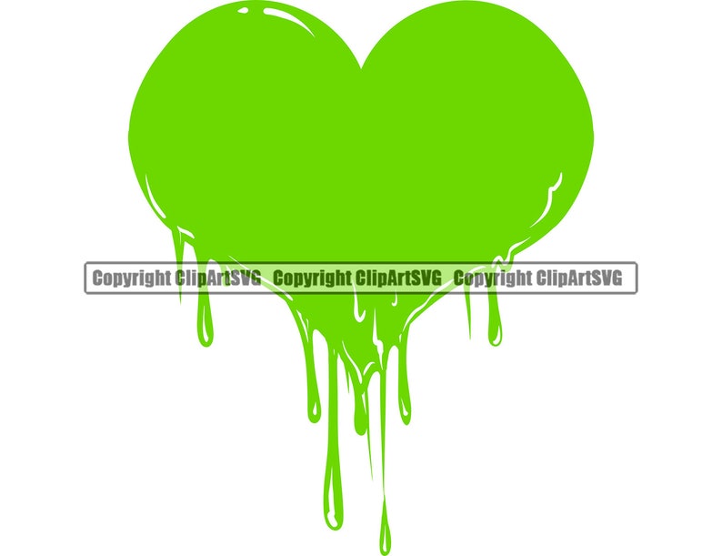 Green Slime Ooze Toxic Goo Heart Love Drip Dripping Blood Bleed Liquid ...