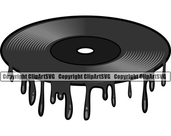 Vinyl Record Drip Svg | Etsy Denmark