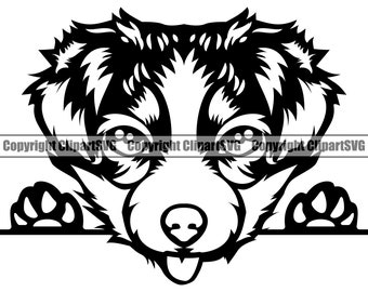 Border Collie Peek a Boo Svg - Etsy