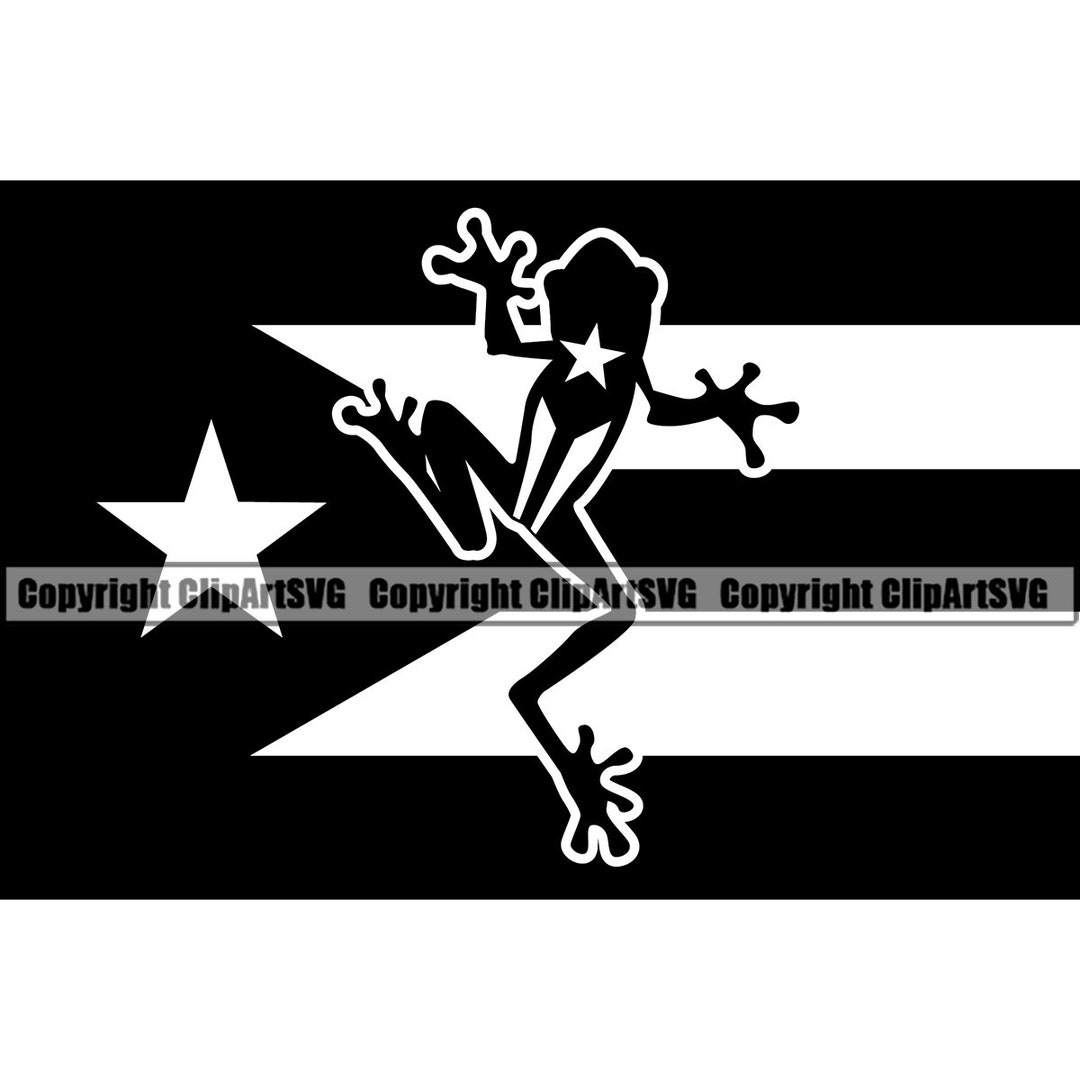 Puerto Rico Rican Frog Rana Flag San Juan Island Country National ...