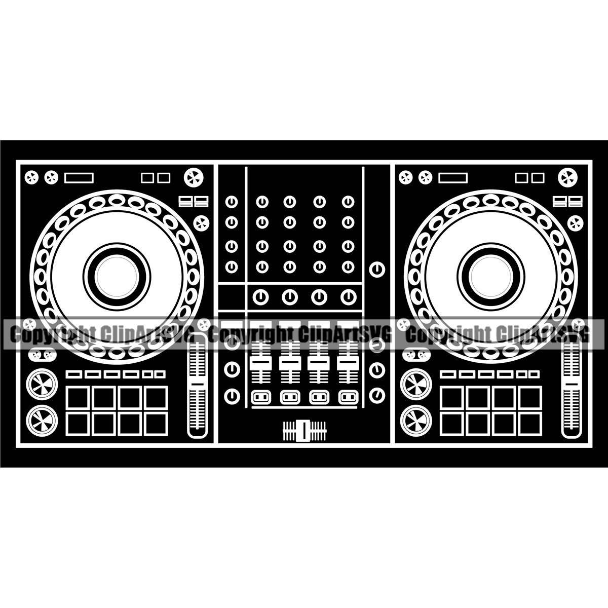 DJ Setup Music Turntable Record Player Mixer Disc Jockey Album Vinyl ...