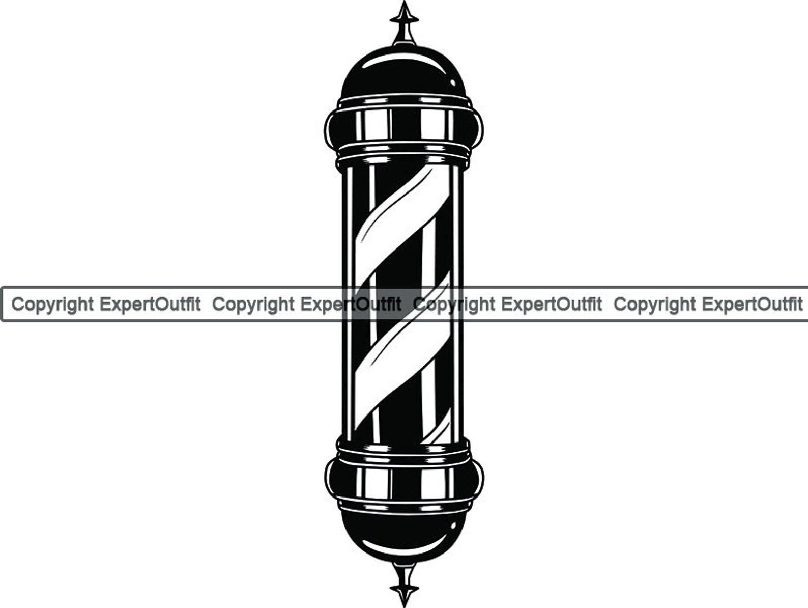 Barber Pole Cylinder Signage Place Shop Colored Helical Stripe Revolve ...