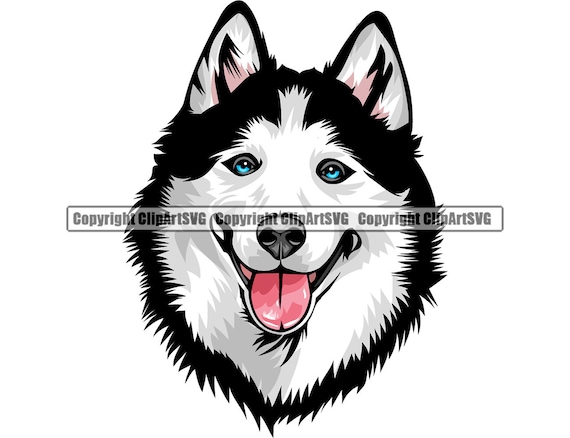 Siberian Husky Dog Breed Happy Face Puppy K-9 Animal Pet - Etsy