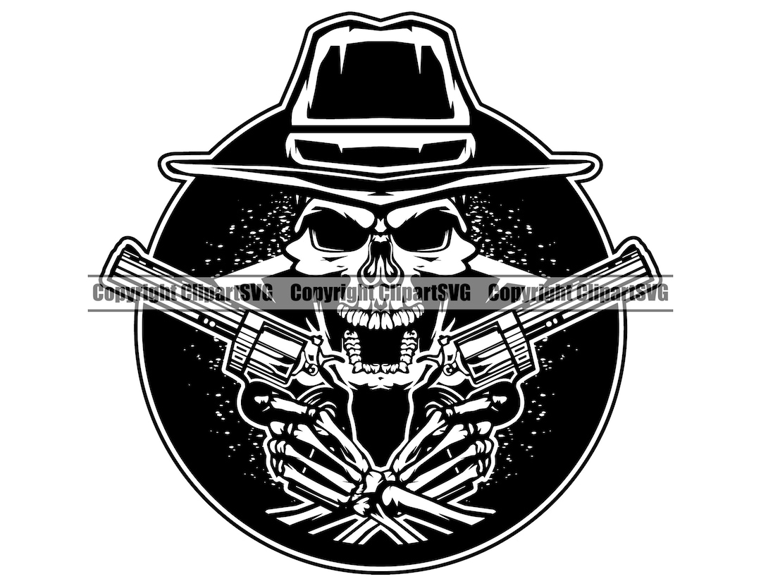 Skull Skeleton Hand Hold Holding Gun Pistol Mafia Thug Evil Kill Killer ...