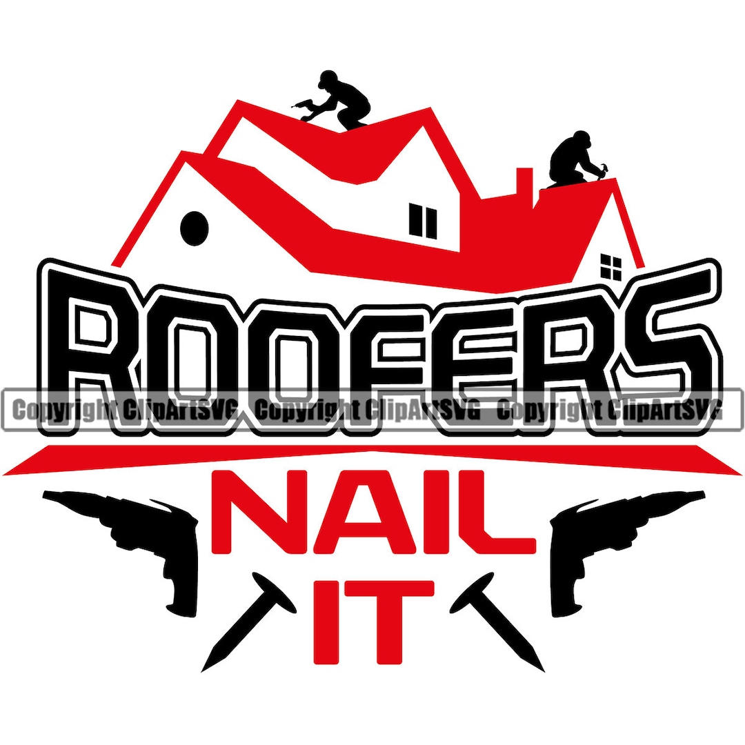 Roof Roofers Nail It Roofing US USA Flag Construction Build Handyman ...
