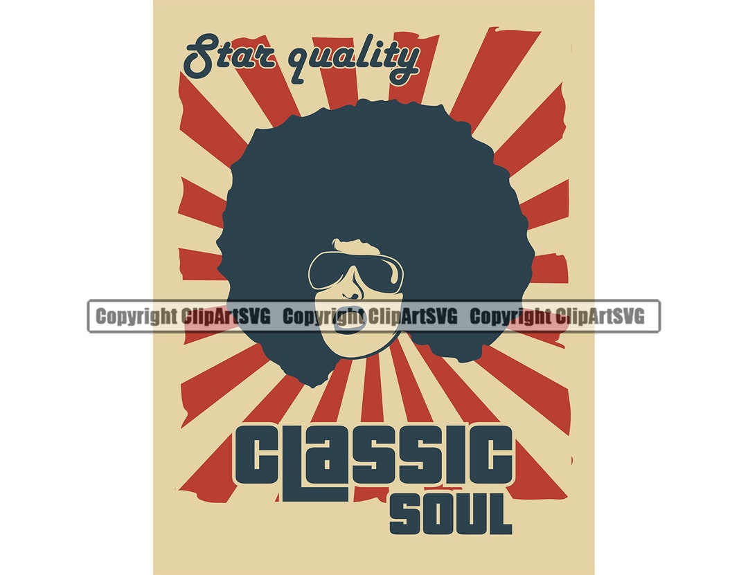 Classic Soul Black Afro African American Disco Music Retro Vintage ...