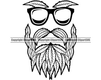 Cannabis Beard Svg - Etsy